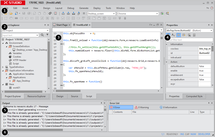 UIs of Nexacro Studio