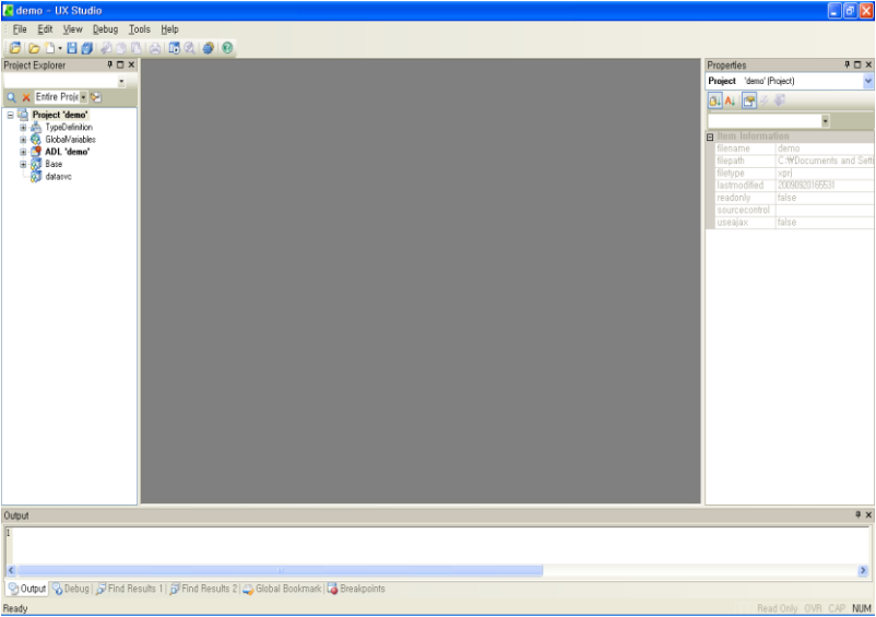 Generation of Project (demo.xadl, demo.xprj)