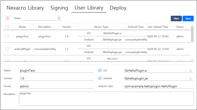 User Library Settings